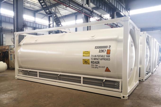 ASME Cryogenic Oxygen Containers 20ft T75 ISO Tank For LNG O2 N2 N2O CO2
