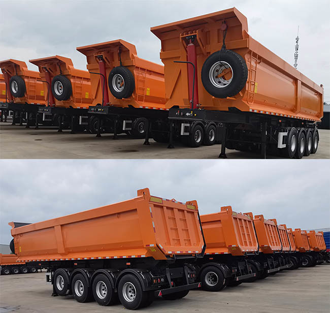 Heavy Load Tipper Truck Trailer 4 Axles Carbon Steel U Type